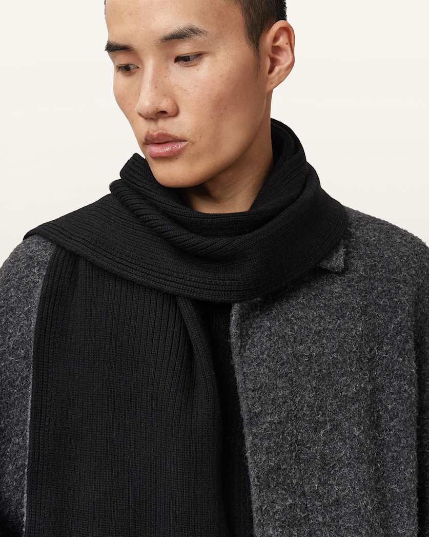 Iggy Wool Blend Scarf Black | ALLSAINTS US